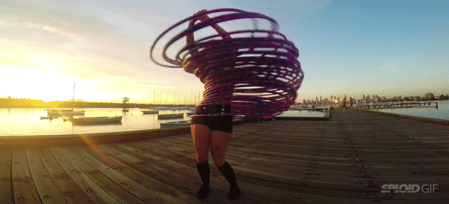 Girl hula hoops GIF - Find on GIFER