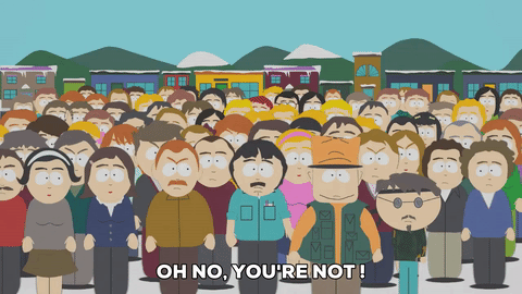 Angry crowd randy marsh GIF - Find on GIFER