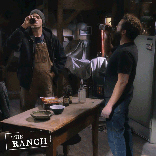 GIF the ranch drinking thirsty thursday - animated GIF on GIFER