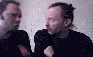 GIF thom yorke atoms for peace saxophone horse s - animated GIF on GIFER