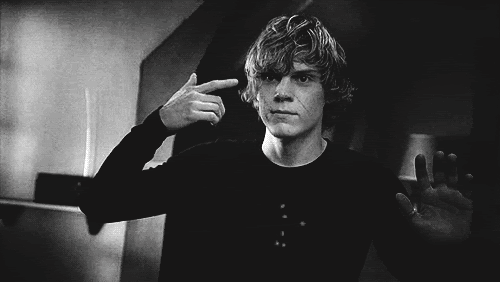 Psychopath murderer tate langdon GIF - Find on GIFER