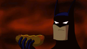 GIF hot dog batman eating - animated GIF on GIFER - by Gobar