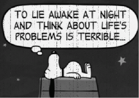 Snoopy charlie brown to lie awake at night GIF - Find on GIFER