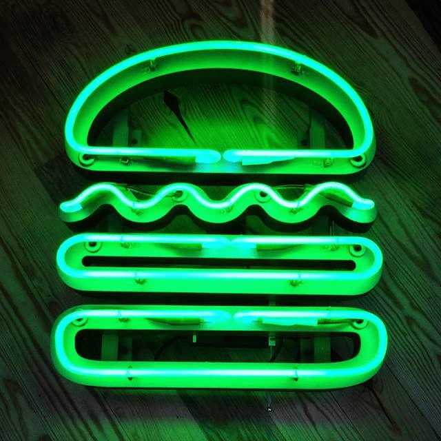 Hamburger shake shack neon light GIF - Find on GIFER