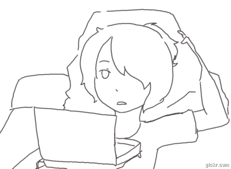 Anime Girl On Computer Gif