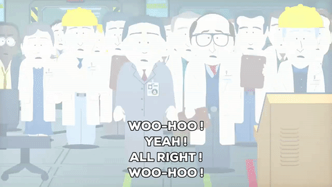Cheering celebrating scientist GIF - Find on GIFER