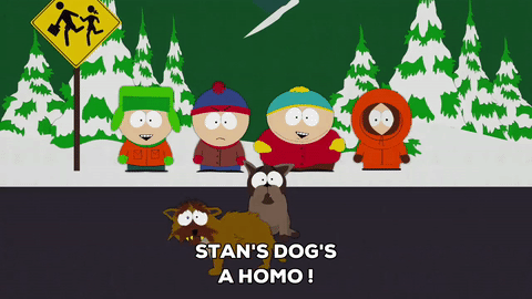 GIF dog eric cartman stan marsh - animated GIF on GIFER