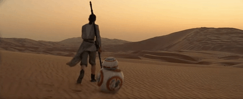 GIF bb-8 star wars: le réveil de la force sable - GIF animé sur GIFER