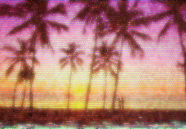 Glitch art 80s palm trees GIF - Find on GIFER