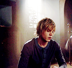 Tate Langdon Laughing Gif
