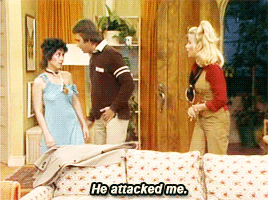 Janet wood threes company jack tripper GIF - Find on GIFER