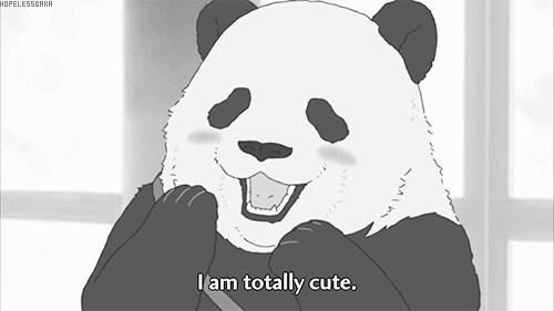 Panda blush kawaii GIF - Find on GIFER