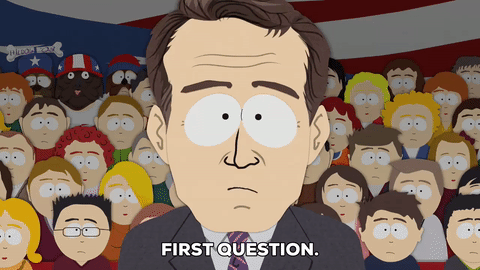 GIF talking crowd questions - animated GIF on GIFER