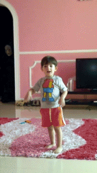 GIF kid playing demon - animated GIF on GIFER