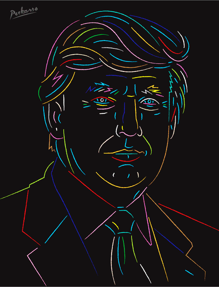 Trump neon peekasso GIF - Find on GIFER