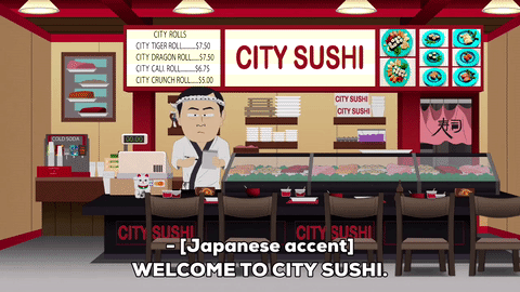 Japanese restaurant sushi GIF - Find on GIFER