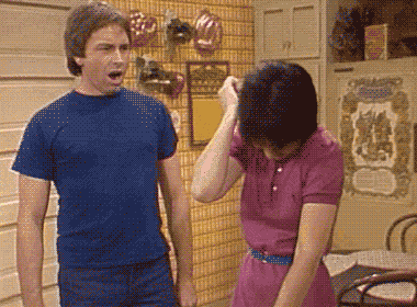 GIF jack tripper threes company janet wood - animated GIF on GIFER