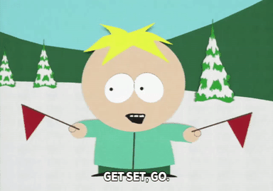 GIF wave celebrate butters stotch - animated GIF on GIFER