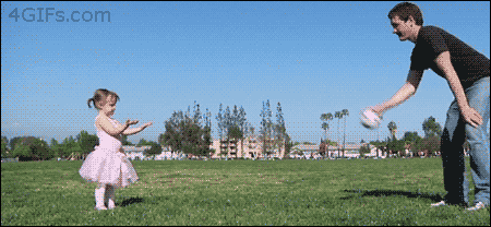 GIF girl fail ball - animated GIF on GIFER