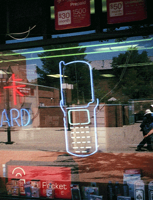 GIF 3d neon phone - animated GIF on GIFER