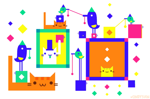 Vector square cat GIF - Find on GIFER