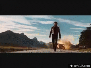 Iron Man Walking Away From Explosion Gif