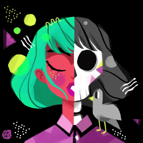 Death illustration girl GIF on GIFER - by Thetamand