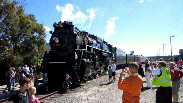GIF cinemagraph train steam - animated GIF on GIFER