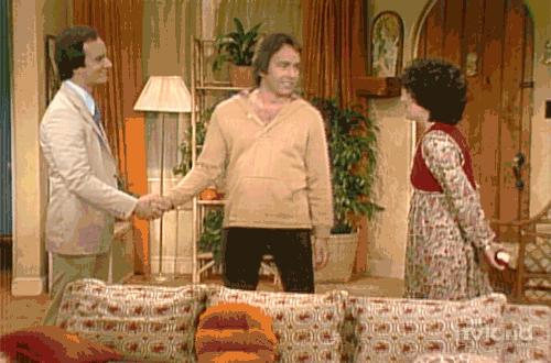 GIF television set threes company - animated GIF on GIFER