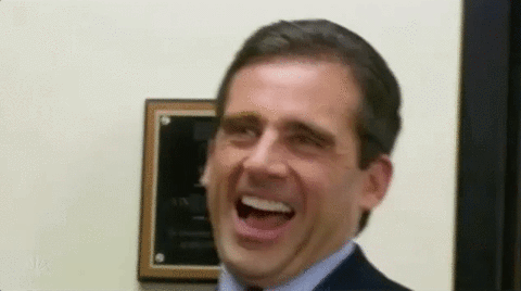 Steve carell laughing michael scott GIF on GIFER - by Shaktirisar