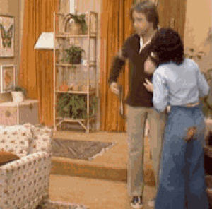 Threes company jack tripper janet wood GIF - Find on GIFER