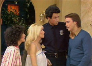 GIF janet wood threes company jack tripper - animated GIF on GIFER
