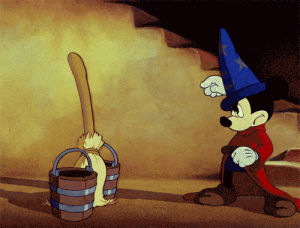 The sorcerers apprentice mickey mouse GIF - Find on GIFER