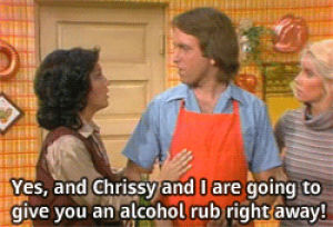 Janet wood threes company jack tripper GIF - Find on GIFER