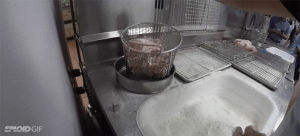 Fried chicken cooking GIF - Find on GIFER