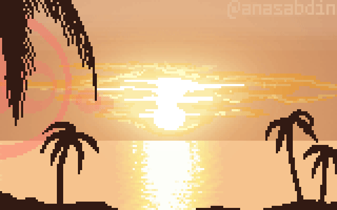 Pixel sunrise art GIF on GIFER - by Mavefyn