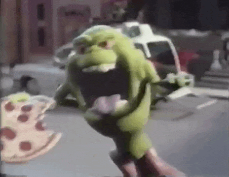 Slimer pizza GIF - Conseguir o melhor gif em GIFER