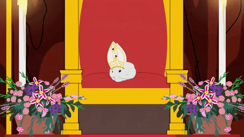 Rabbit wearing pope hat GIF - Conseguir o melhor gif em GIFER