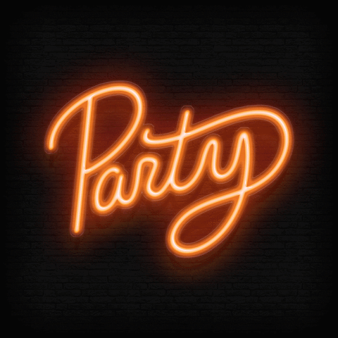 GIF party neon typography - animated GIF on GIFER - by Modirus